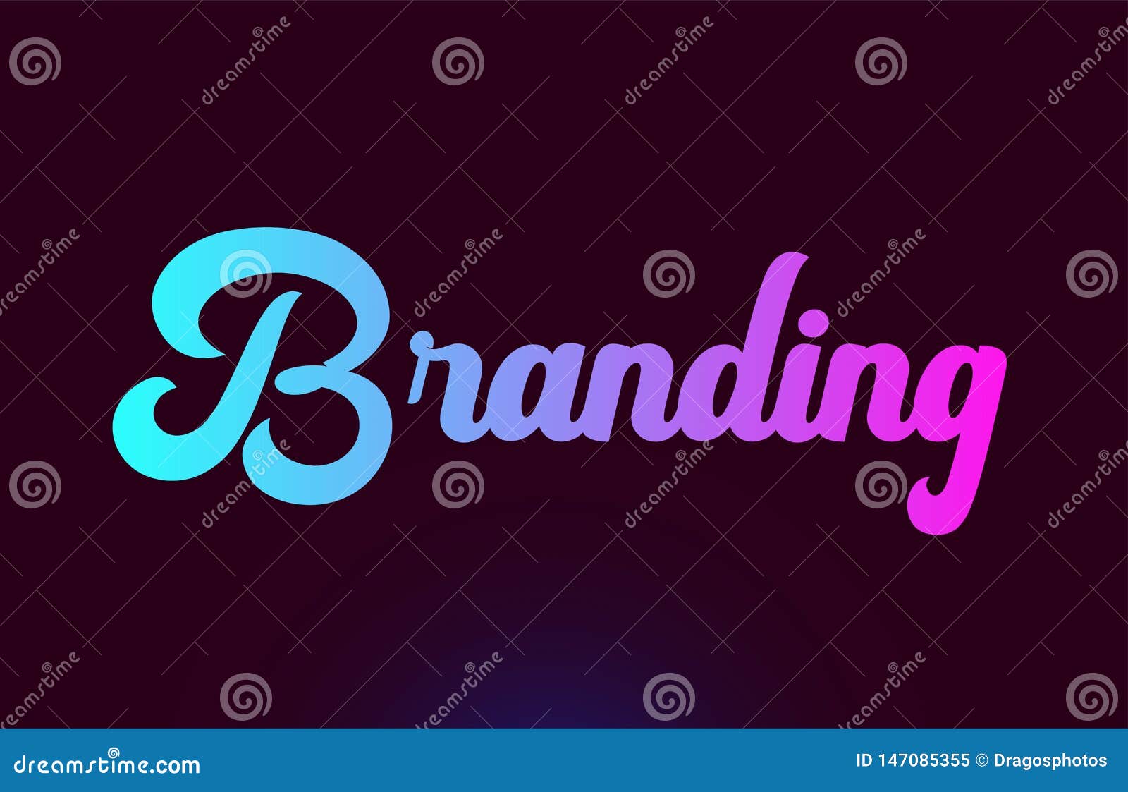 Branding Pink Word Text Logo Icon Design for Typography Stock ...