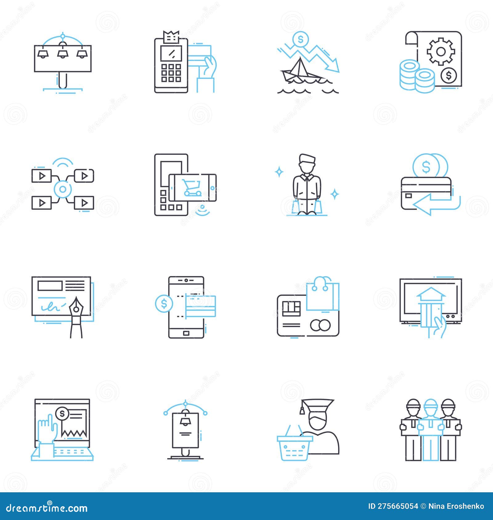 Branding Strategy Linear Icons Set. Identity, Perception ...