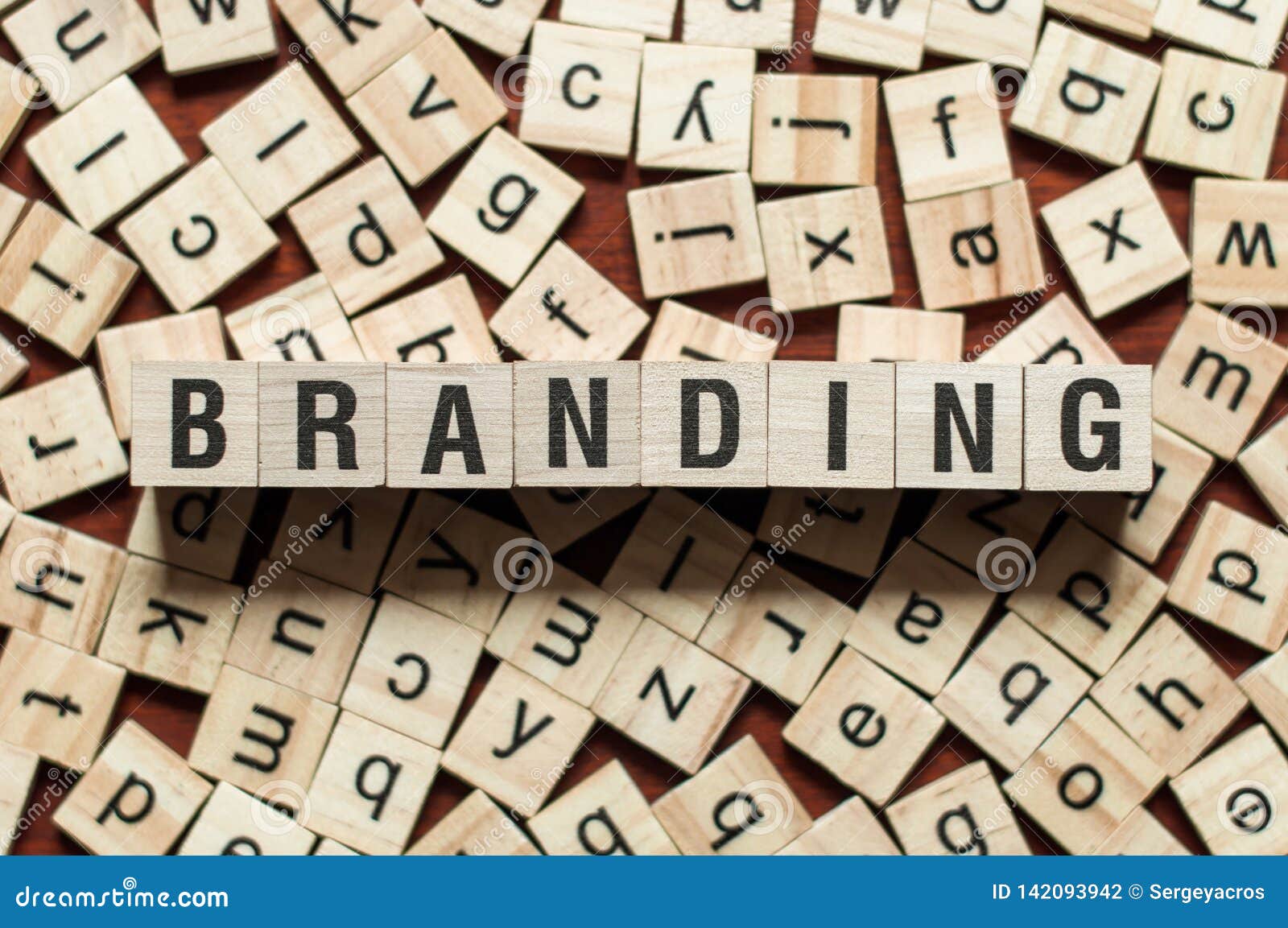 BRANDING Word Made With Building Blocks On Office Table Royalty-Free ...
