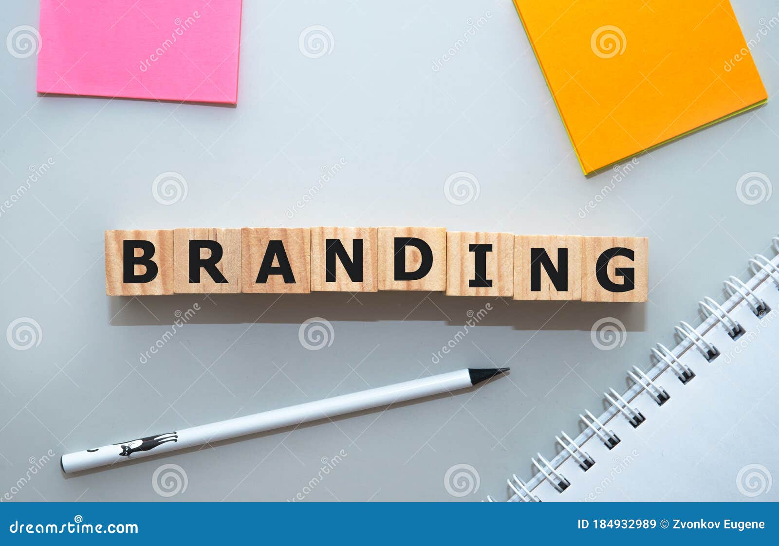 BRANDING Word Made with Building Blocks on Office Table Stock Image ...