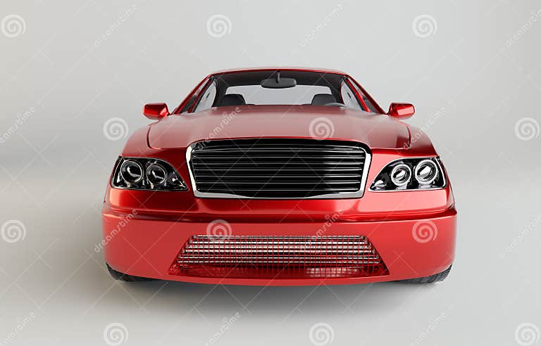Brandless Generic Red Car stock illustration. Illustration of model ...