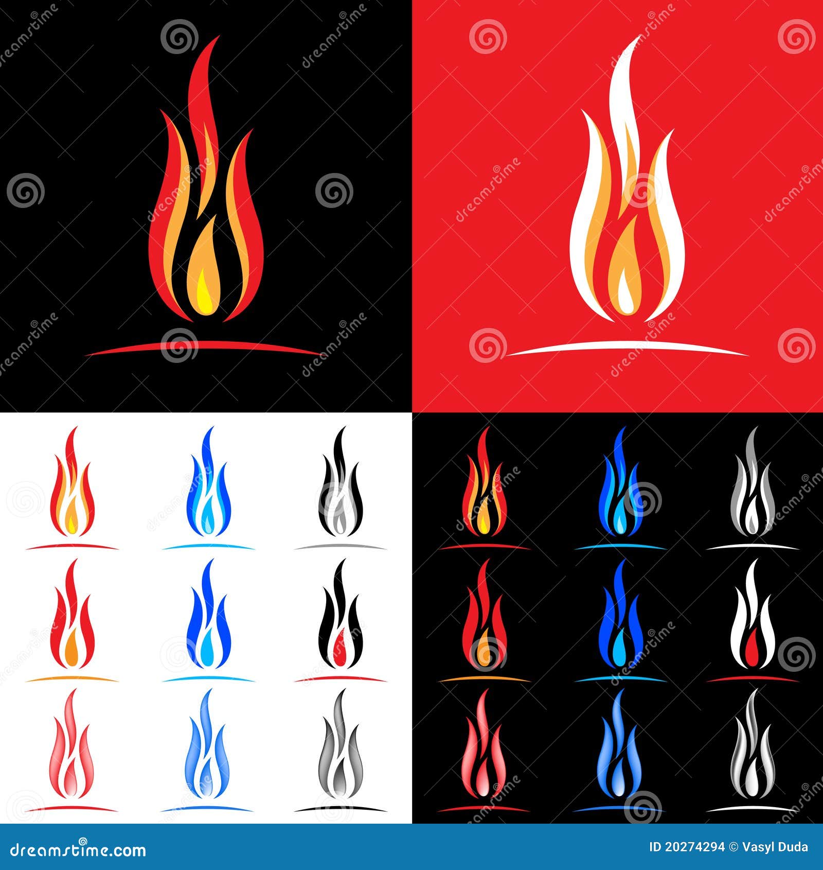 Brandsymboler vektor illustrationer. Illustration av brännskada - 20274294