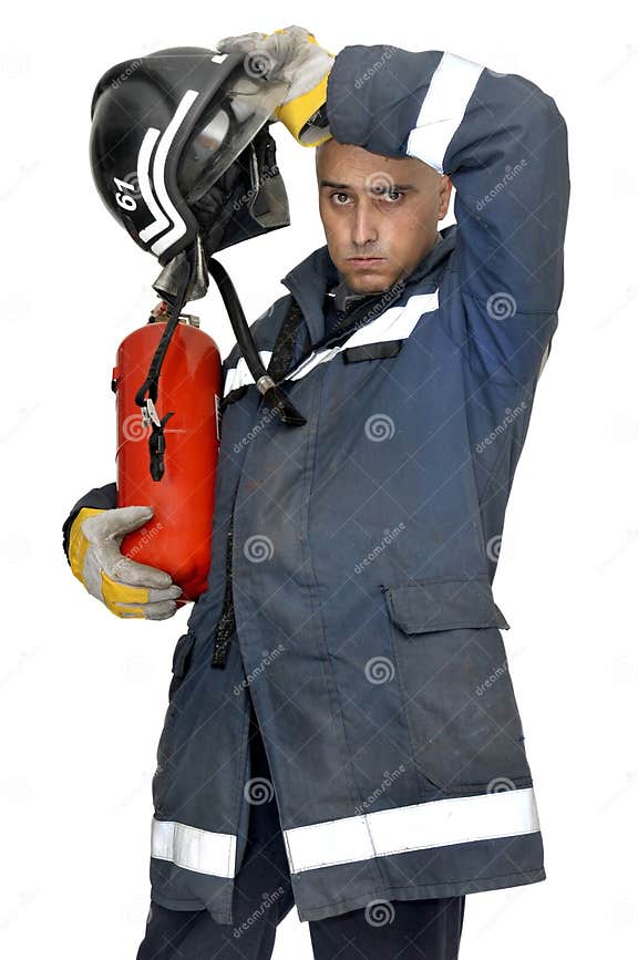 Brandweerman stock afbeelding. Image of beschermend, brandblusapparaat ...