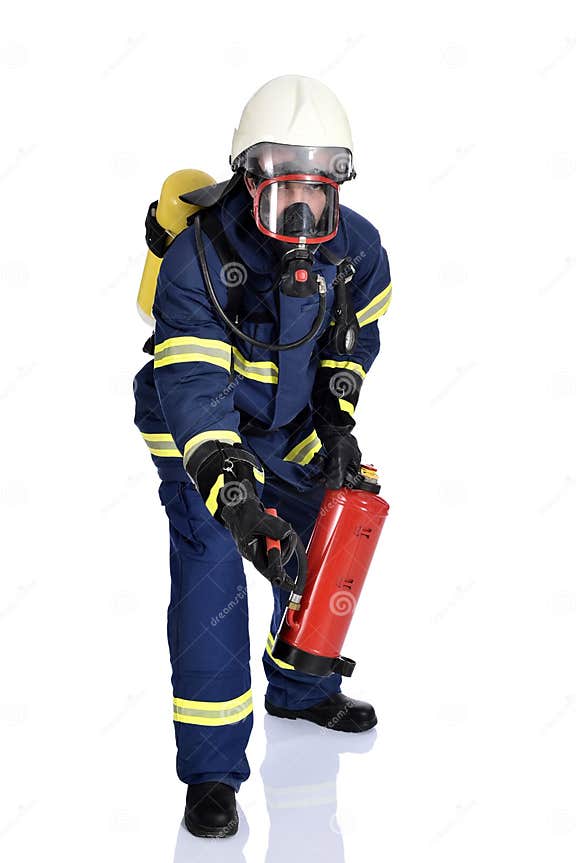 Brandweerman stock afbeelding. Image of vernietig, brandbestrijder ...