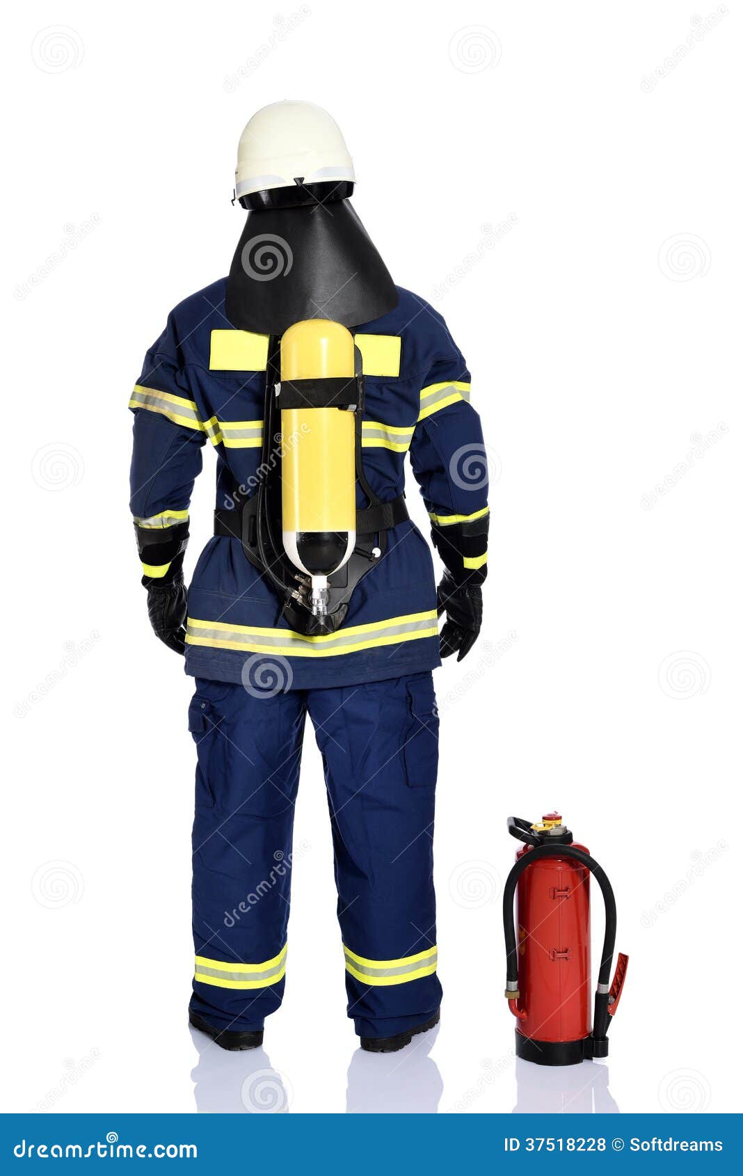 Brandweerman stock foto. Image of vernietiging, handschoen - 37518228