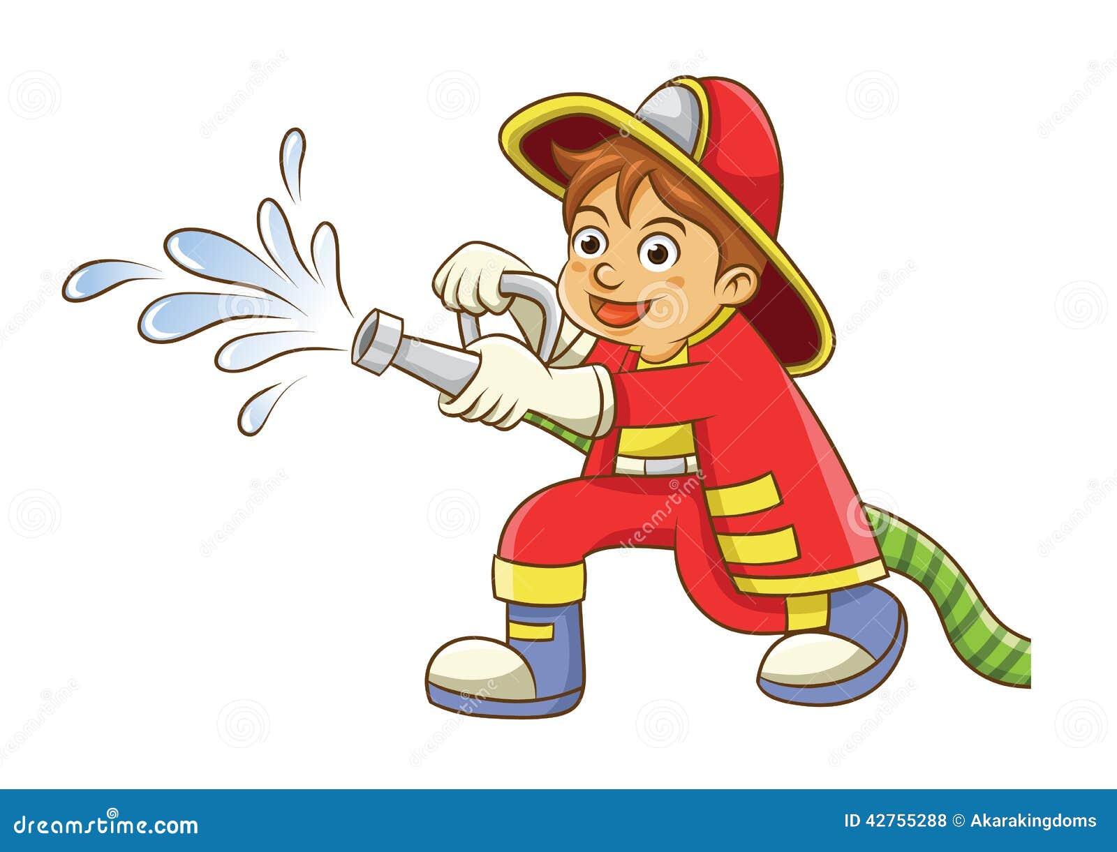 Brandweerman vector illustratie. Illustration of beeldverhaal - 42755288