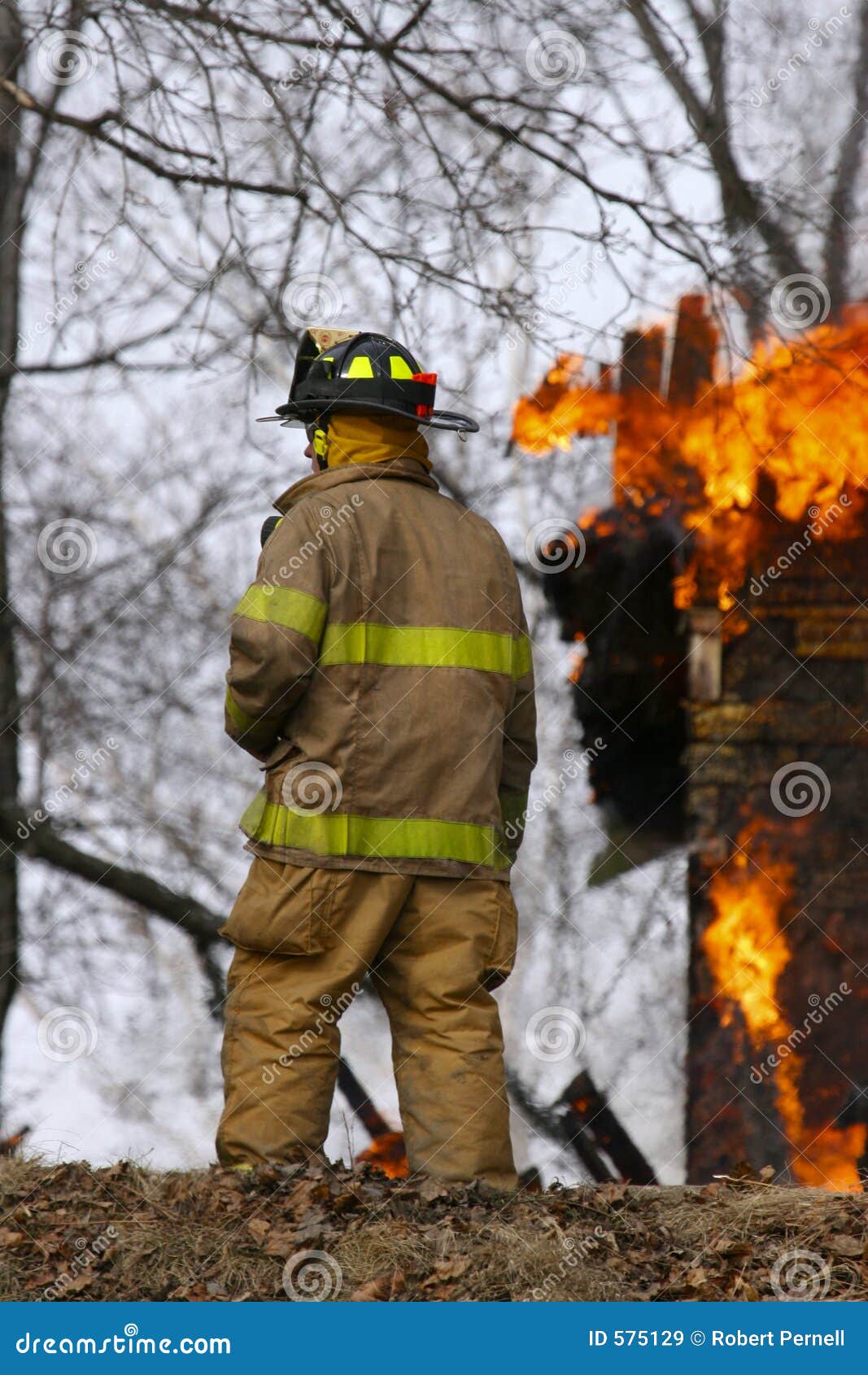 Brandweerman stock afbeelding. Image of vlam, redding, reactie - 575129