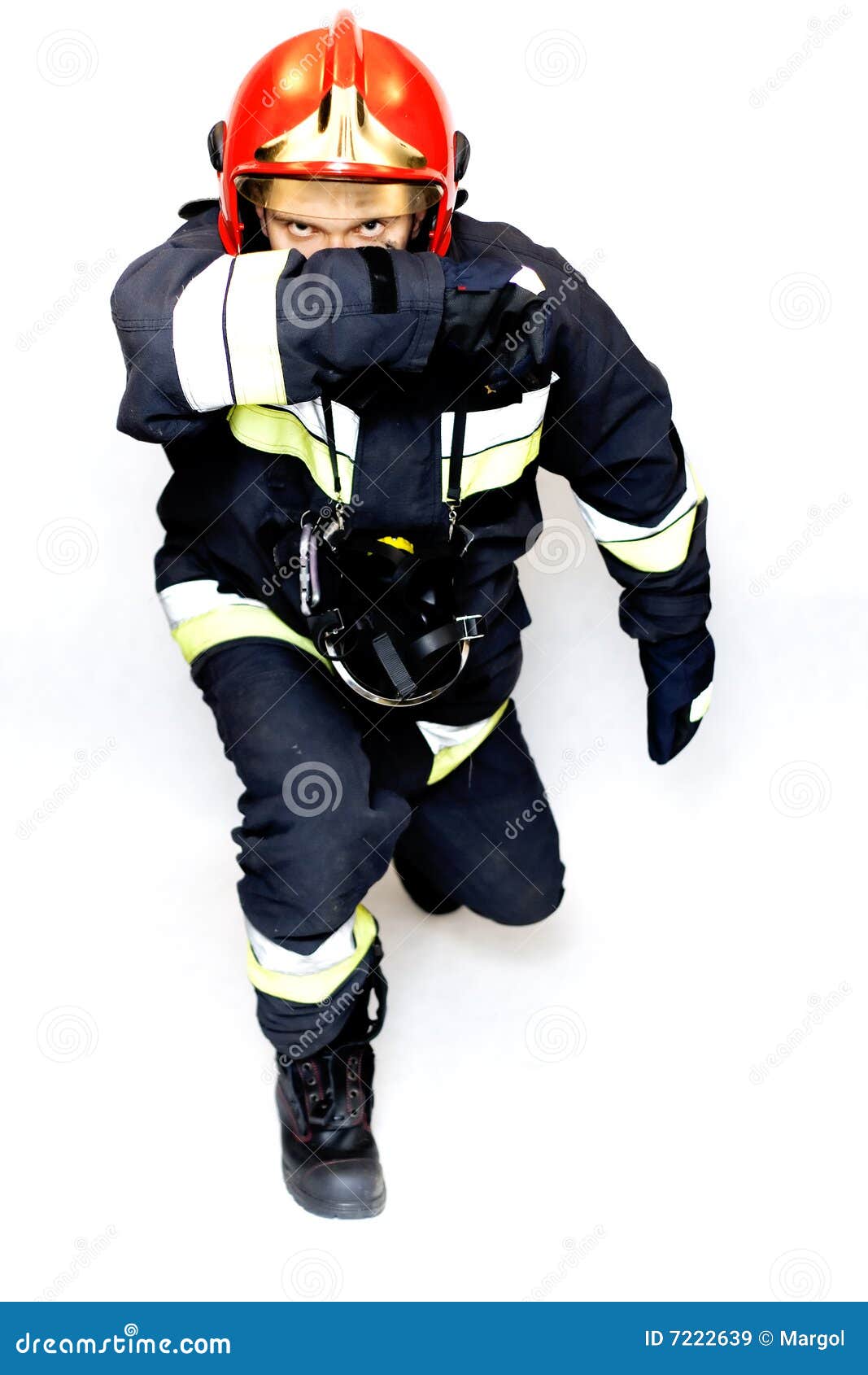 Brandweerman in actie stock afbeelding. Image of ziekenwagen - 7222639