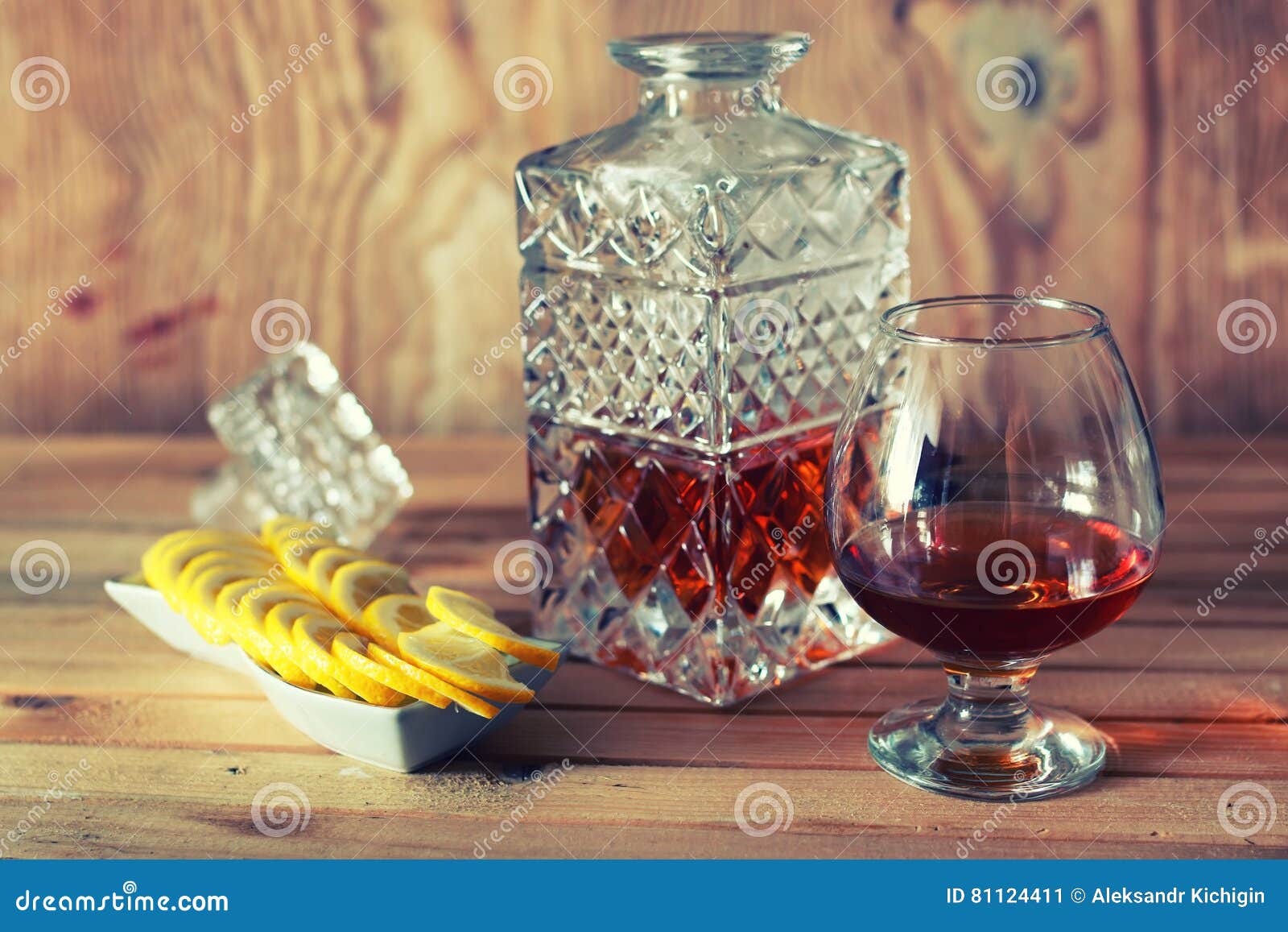 Brandy Alcohol Set Glass and Carafe Stock Image - Image of liquor ...