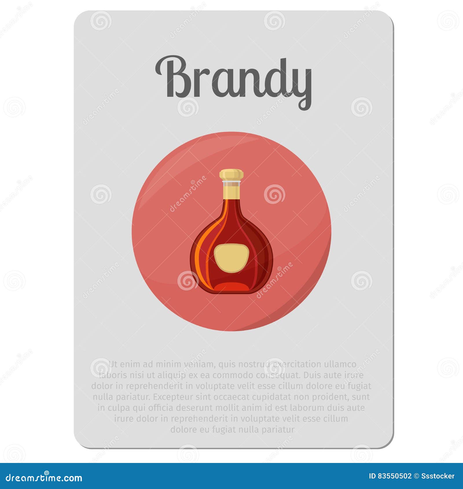 Brandy Alcohol Sticker with Bottle Stock Vector - Illustration of black ...