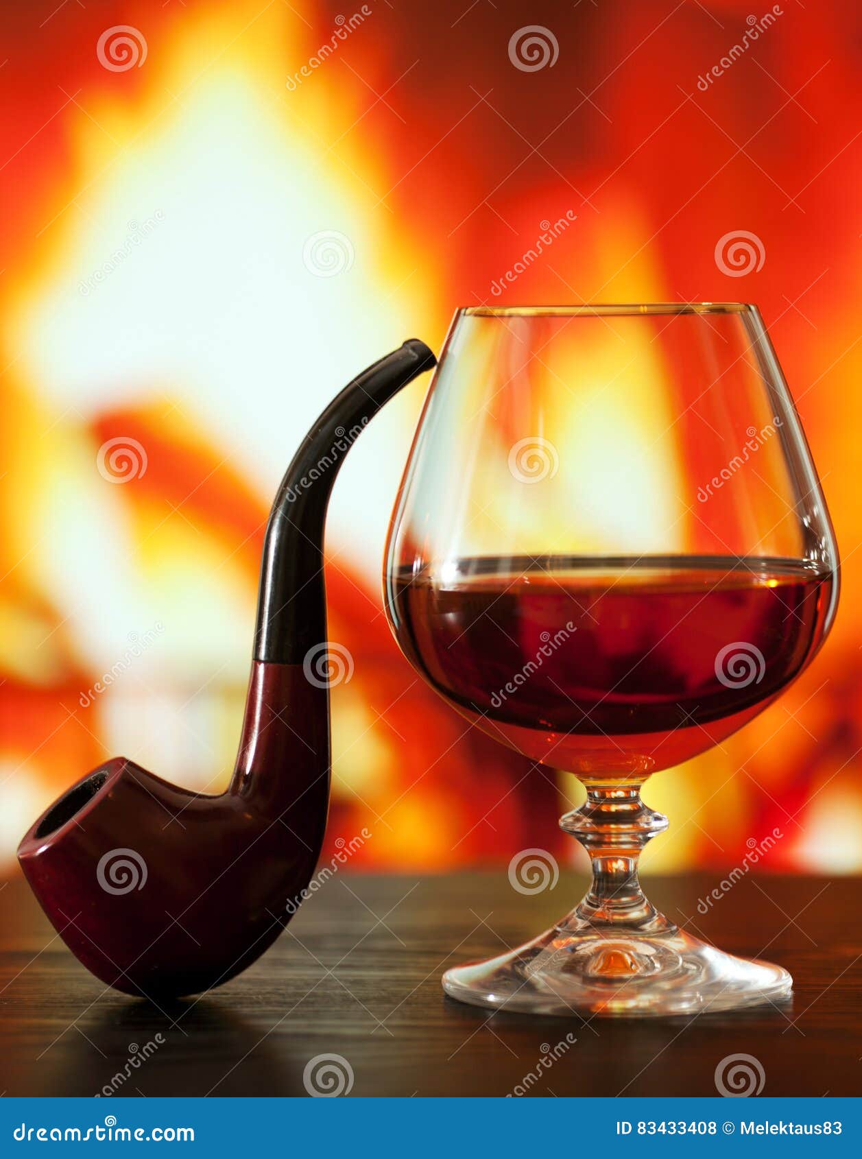 Brandy Glass and Smoking Pipe Stock Photo - Image of pipe, cognac: 83433408