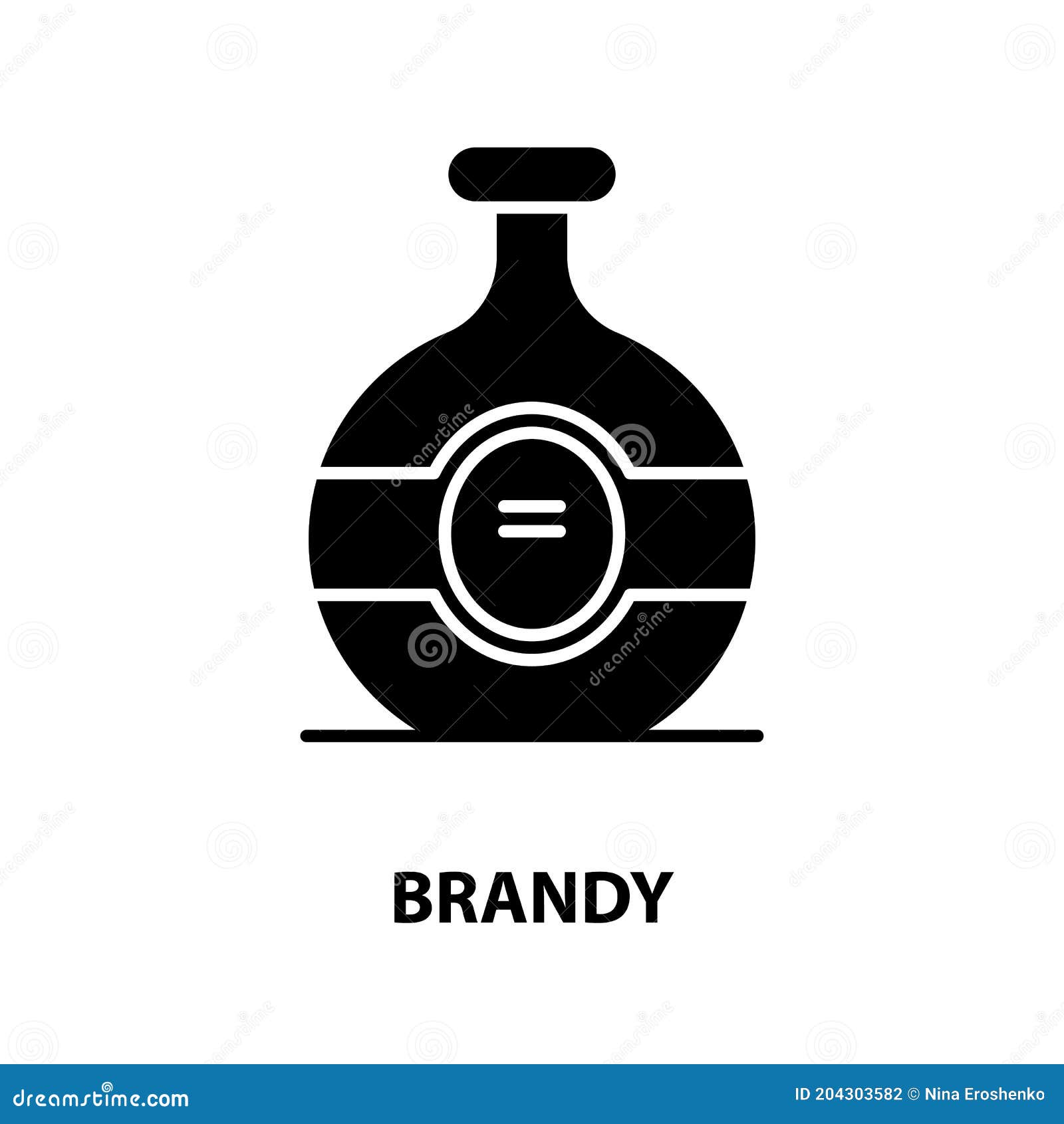 Brandy Icon, Black Vector Sign with Editable Strokes, Concept ...