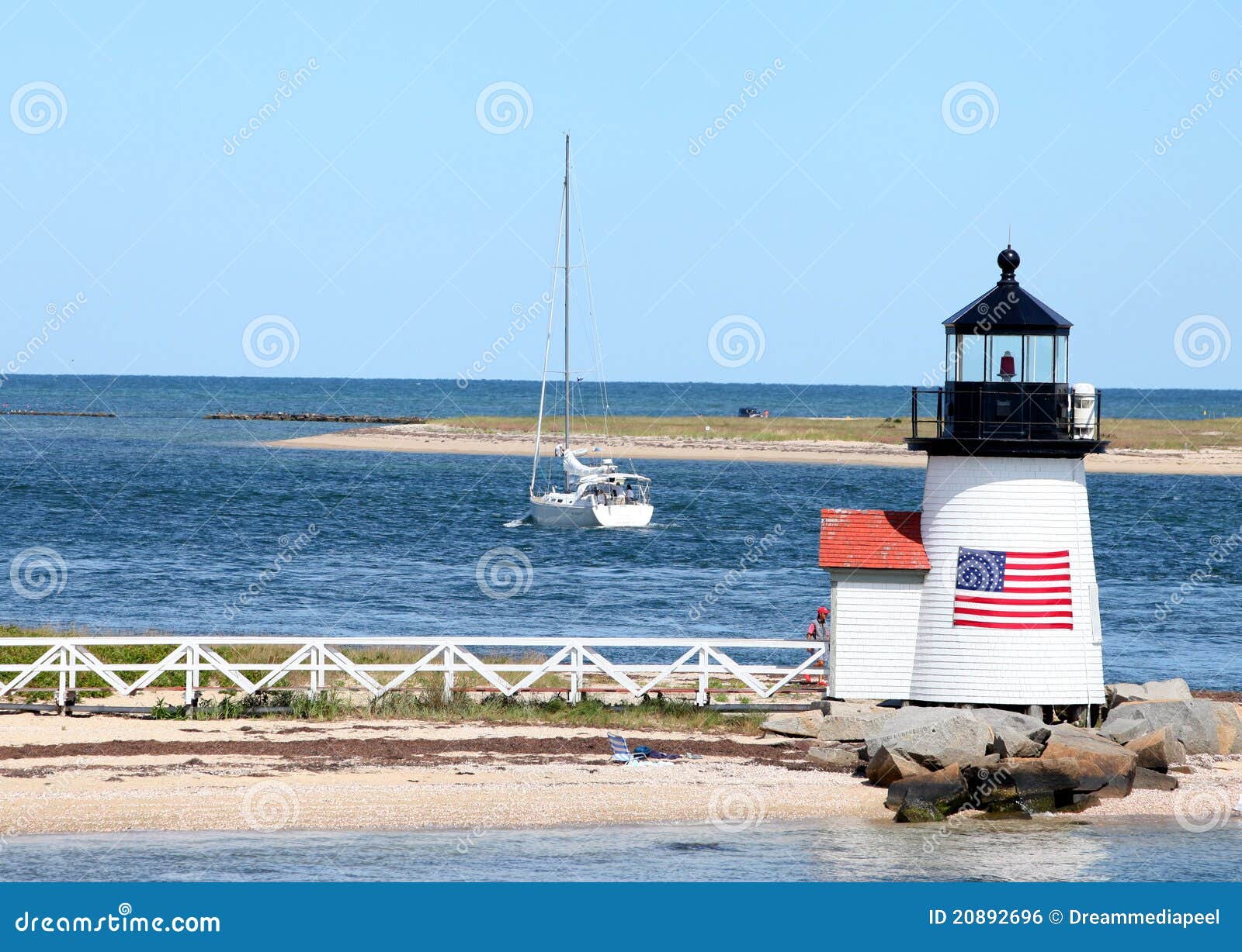 Brant Point Lighthouse, Nantucket, MA Editorial Photo - Image of ...
