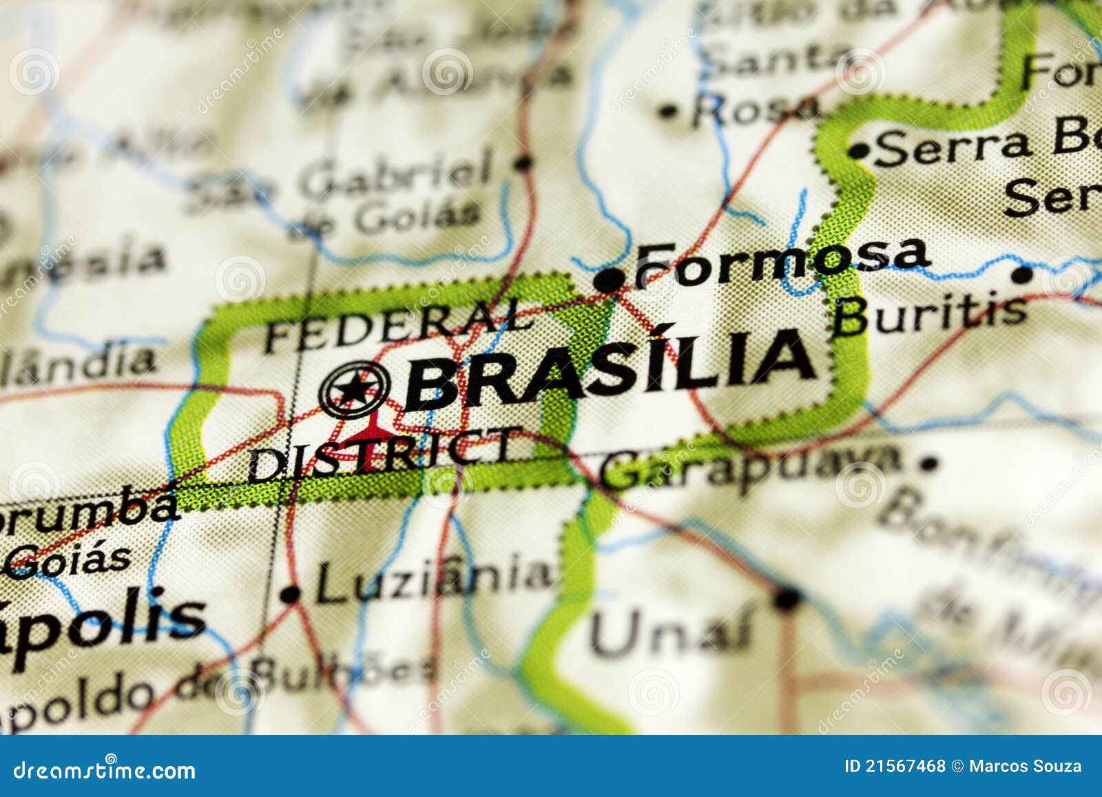 Brasília no mapa foto de stock. Imagem de cartografia - 21567468