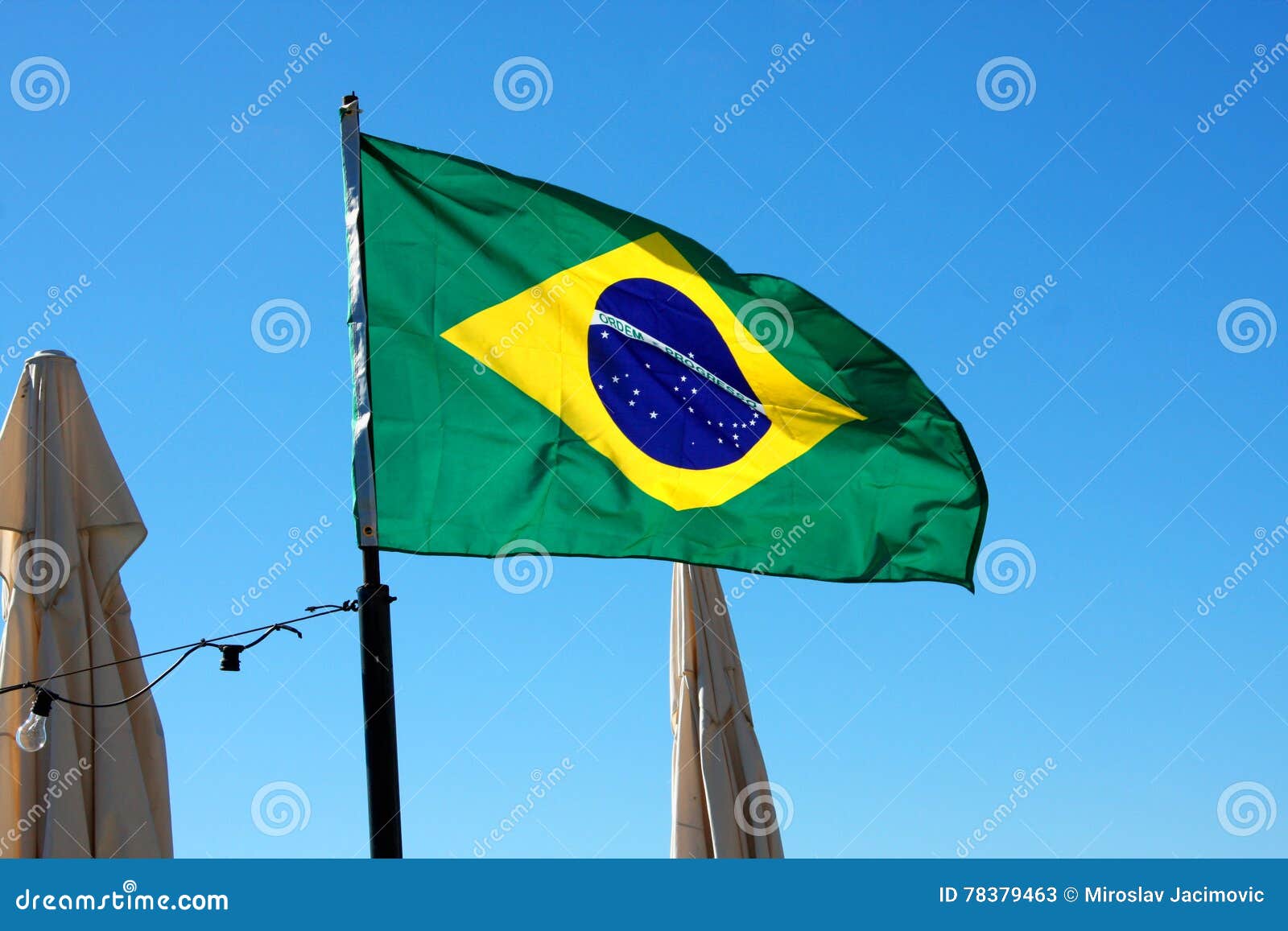 Brasil flag on the beach stock image. Image of patriotic - 78379463