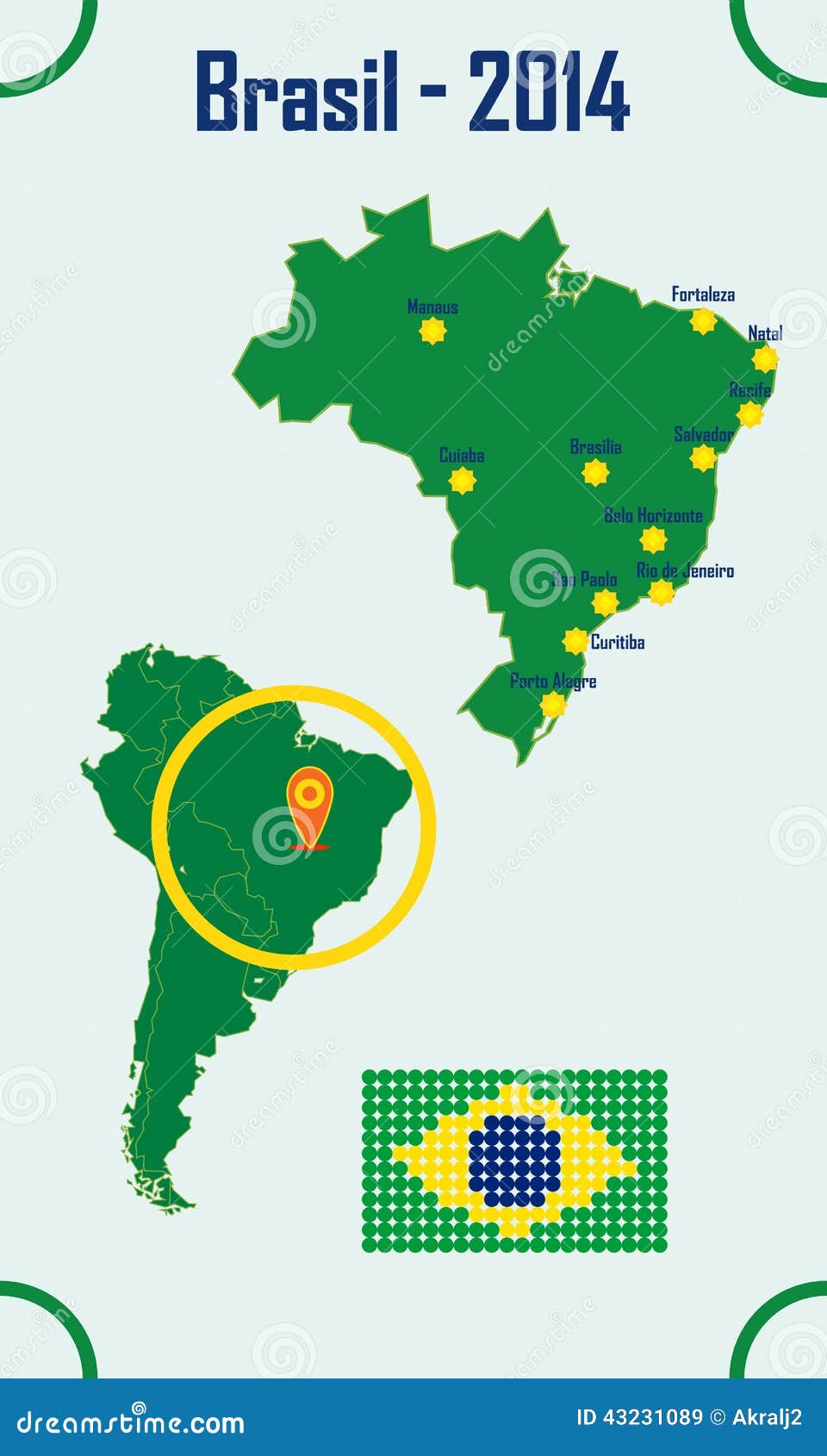 Brasil No Mapa De Infographic Imagem de Stock Editorial - Ilustração de ...