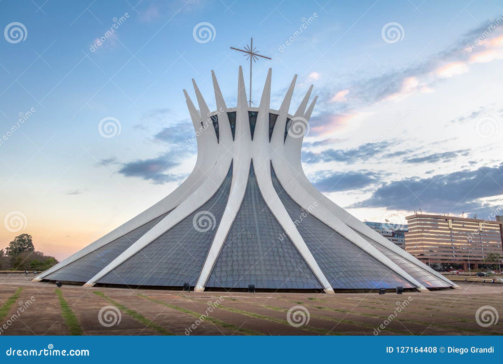 Brasilia Cathedral at Sunset - Brasilia, Brazil Editorial Stock Photo ...