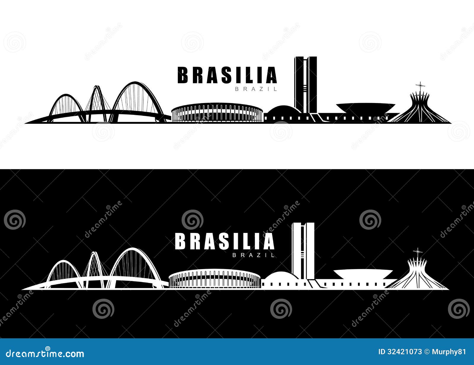 Brasilia skyline editorial stock photo. Illustration of isolated - 32421073