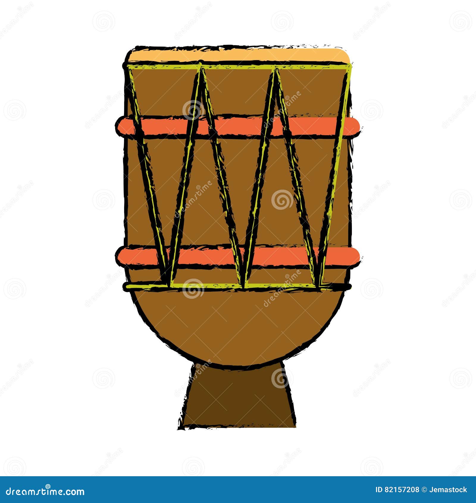 Brasilian Drum Percussion Bongo Sketch Stock Vector - Illustration of ...