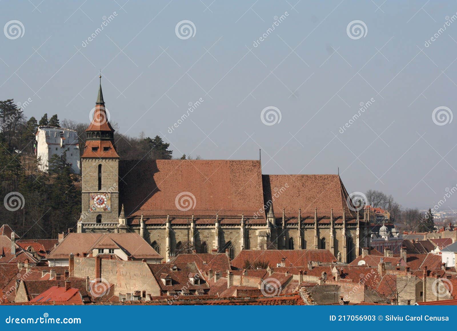 Brasov Black Church Aerial Side View Stock Image - Image of romania ...