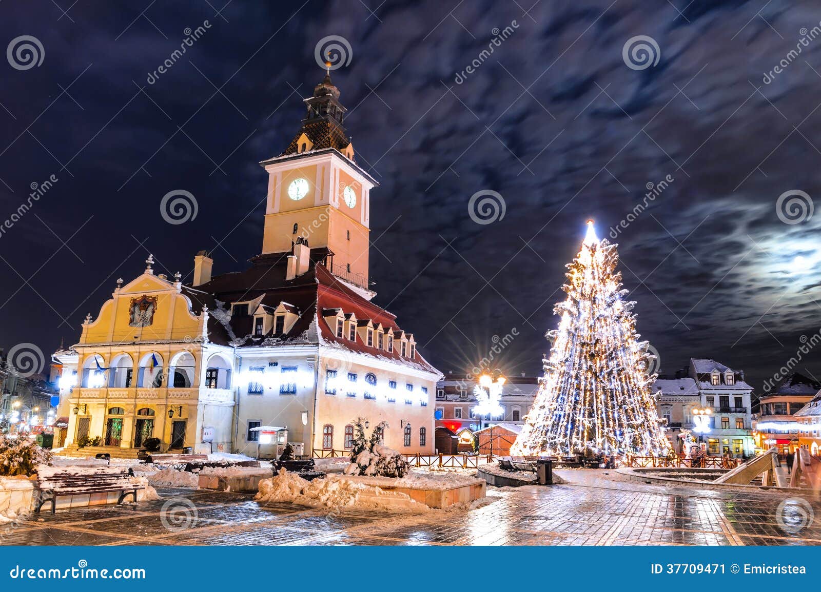 Brasov, Council Square, Christmas in Romania Stock Image - Image of ...
