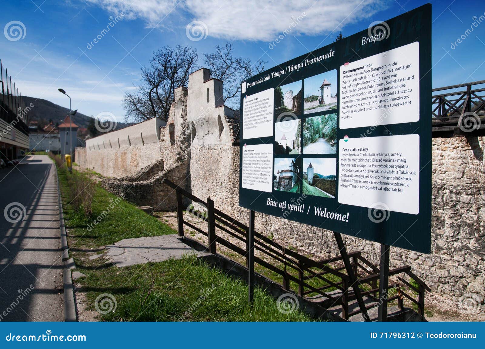 Brasov old stronghold wall editorial photography. Image of center ...