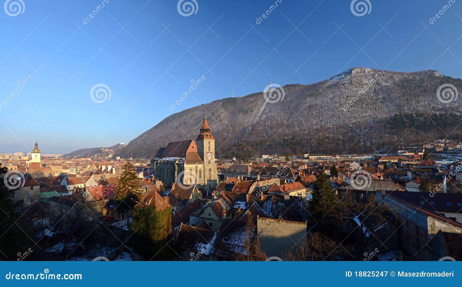 Brasov - Romania - Panoramic View Stock Image - Image of building ...