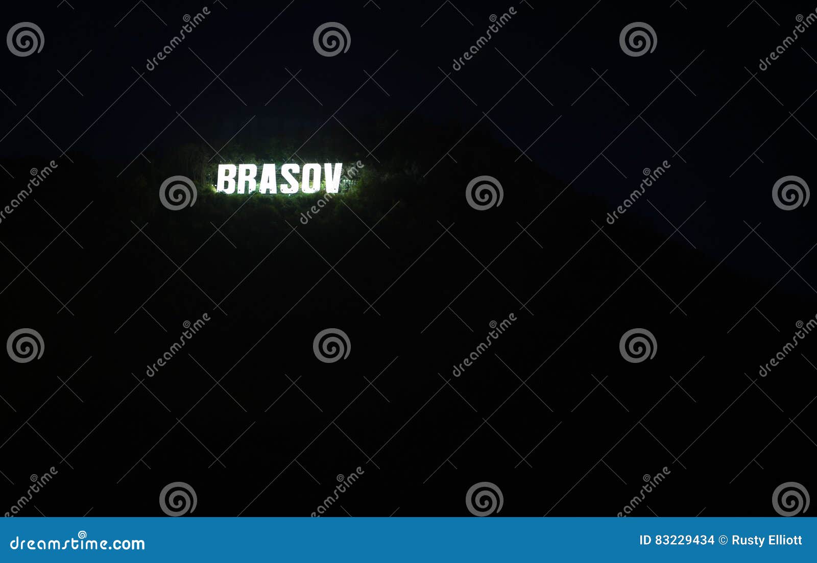 Brasov sign in Romania stock photo. Image of landmark - 83229434