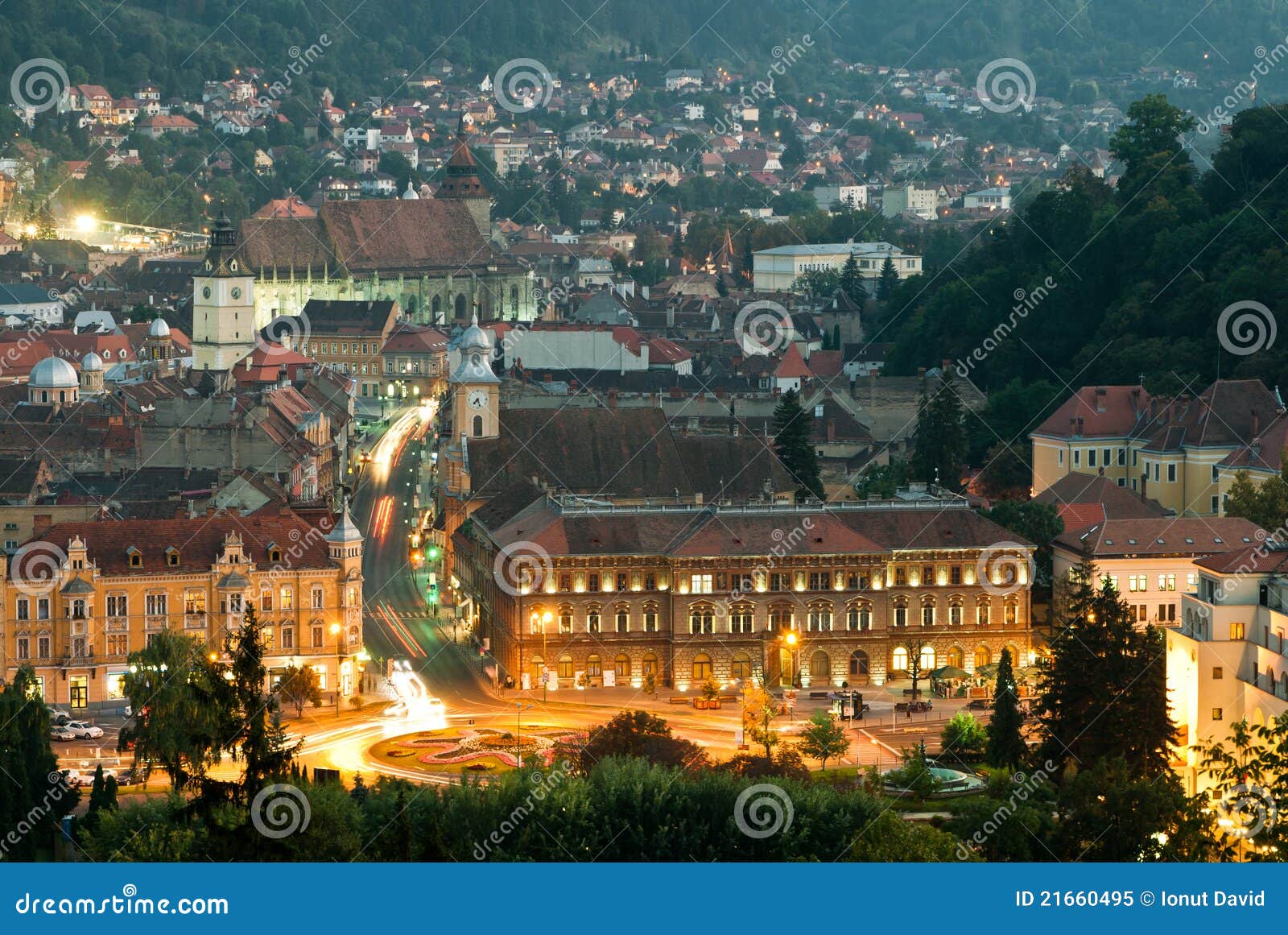 Brasov upper view stock image. Image of crown, kronstadt - 21660495