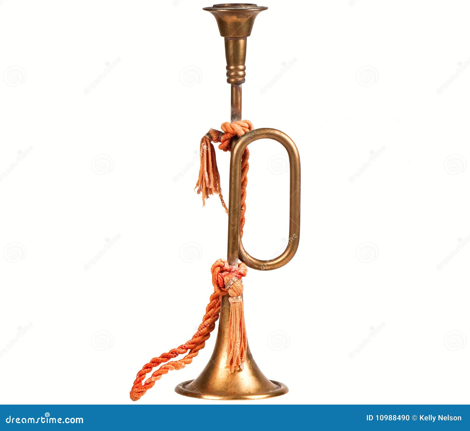 Brass Antique Replica Bugle, Isolated. Stock Photo - Image of bugle ...