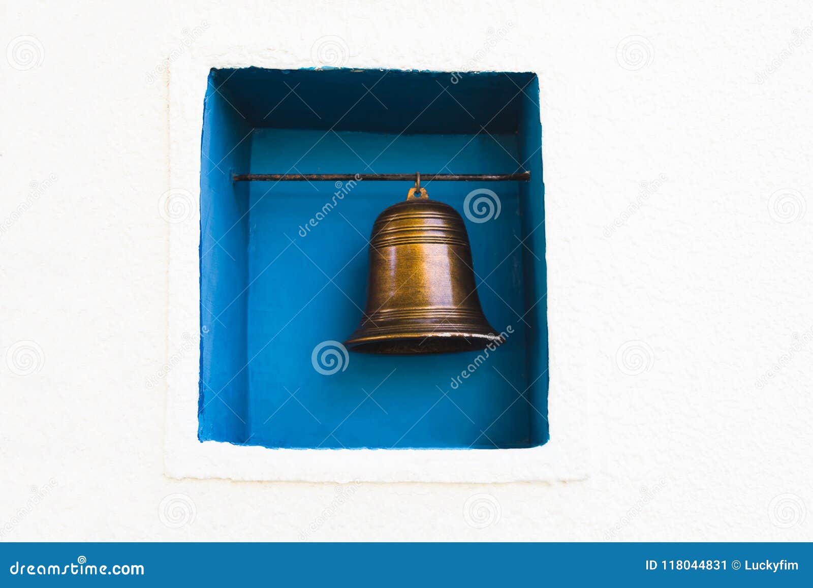 Brass bell decorate stock image. Image of wall, hanging - 118044831