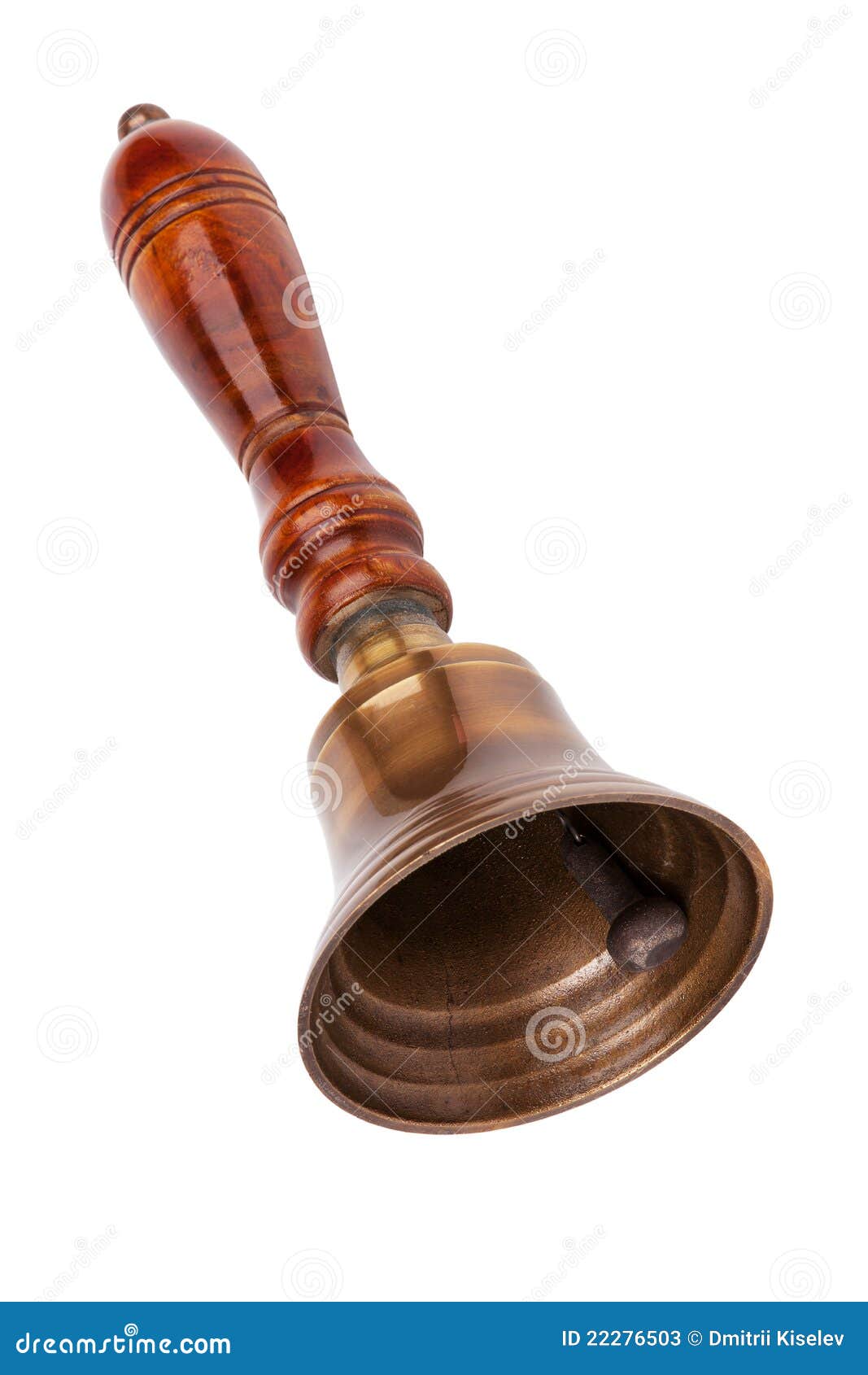 Brass Bell with a Handle Made of Wood Stock Image - Image of judicial ...