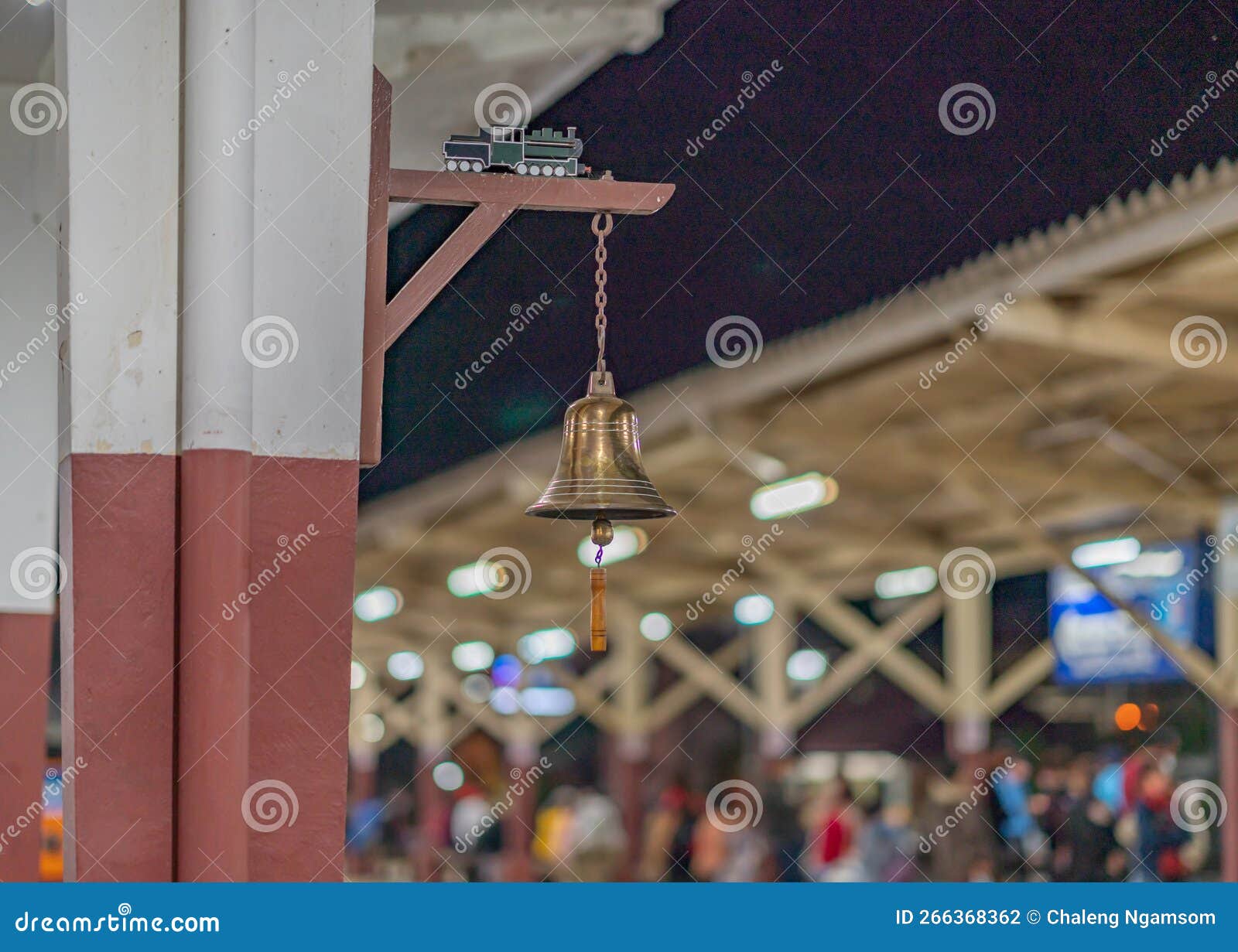 Brass Bell at Train Station Symbol of Train Come Stock Photo - Image of ...