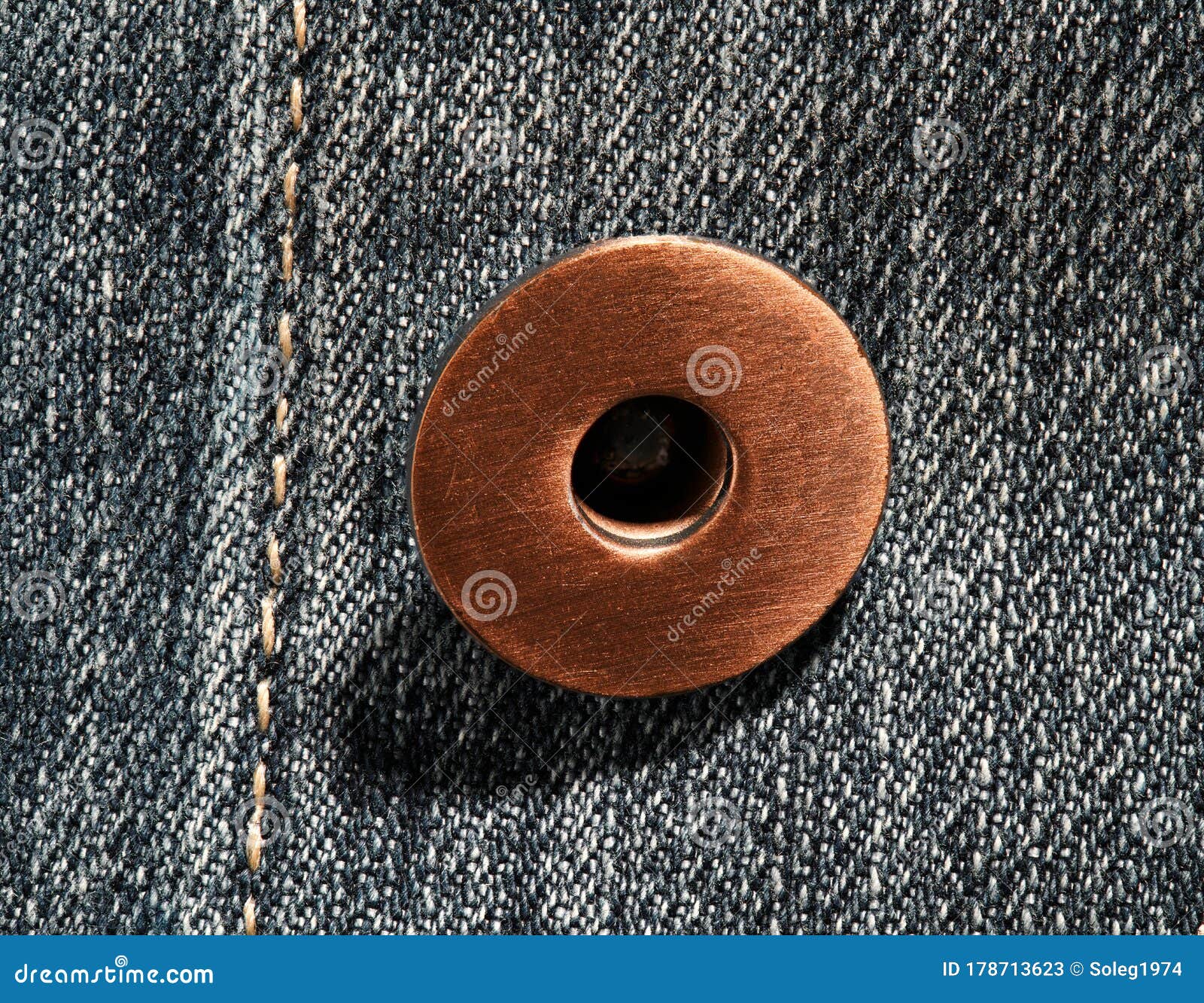 A Brass Button with Jeans Natural Clean Background Macro Photo, Dark ...