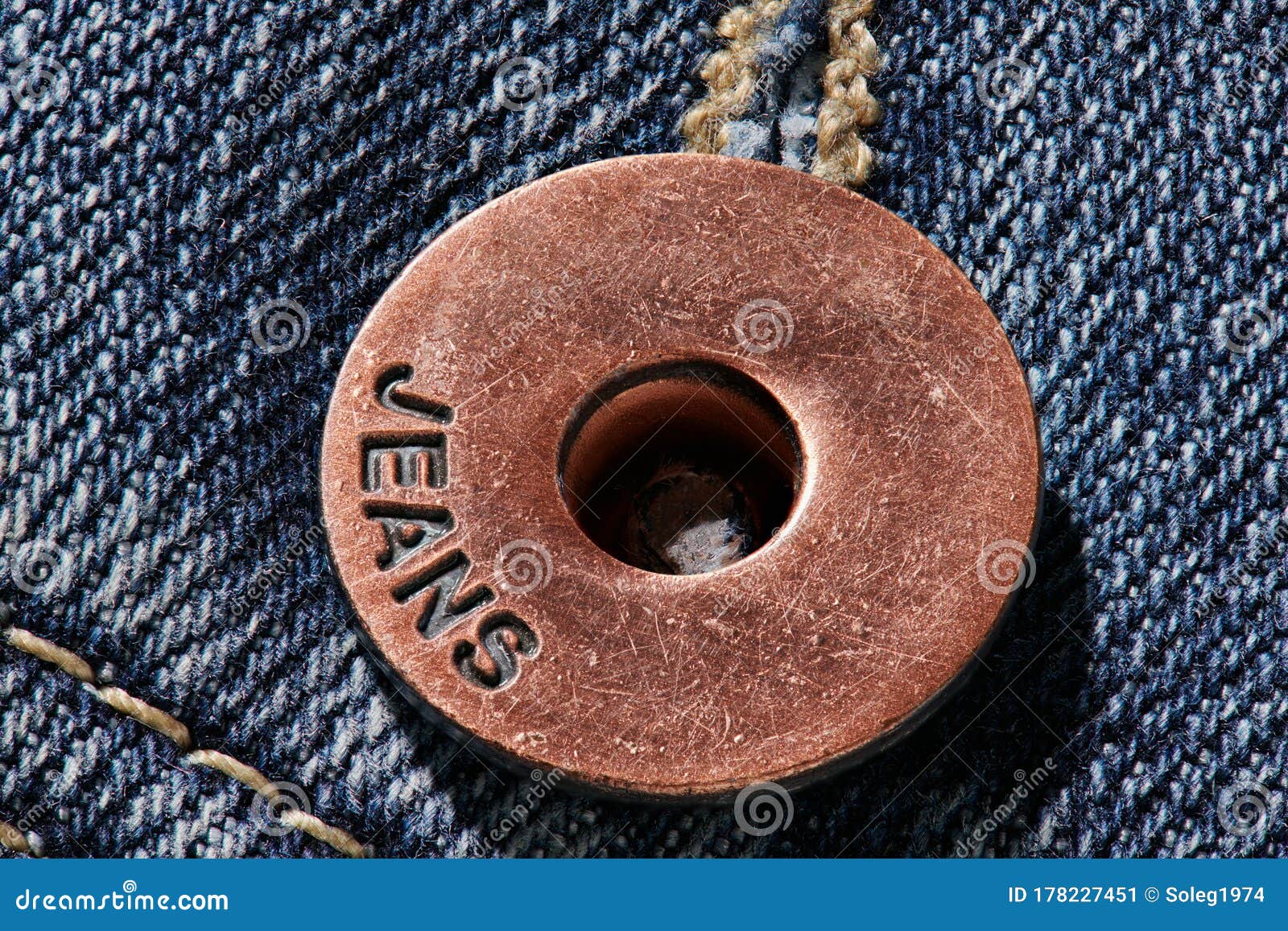 A Brass Button with Jeans Natural Clean Background Macro Photo, Dark ...