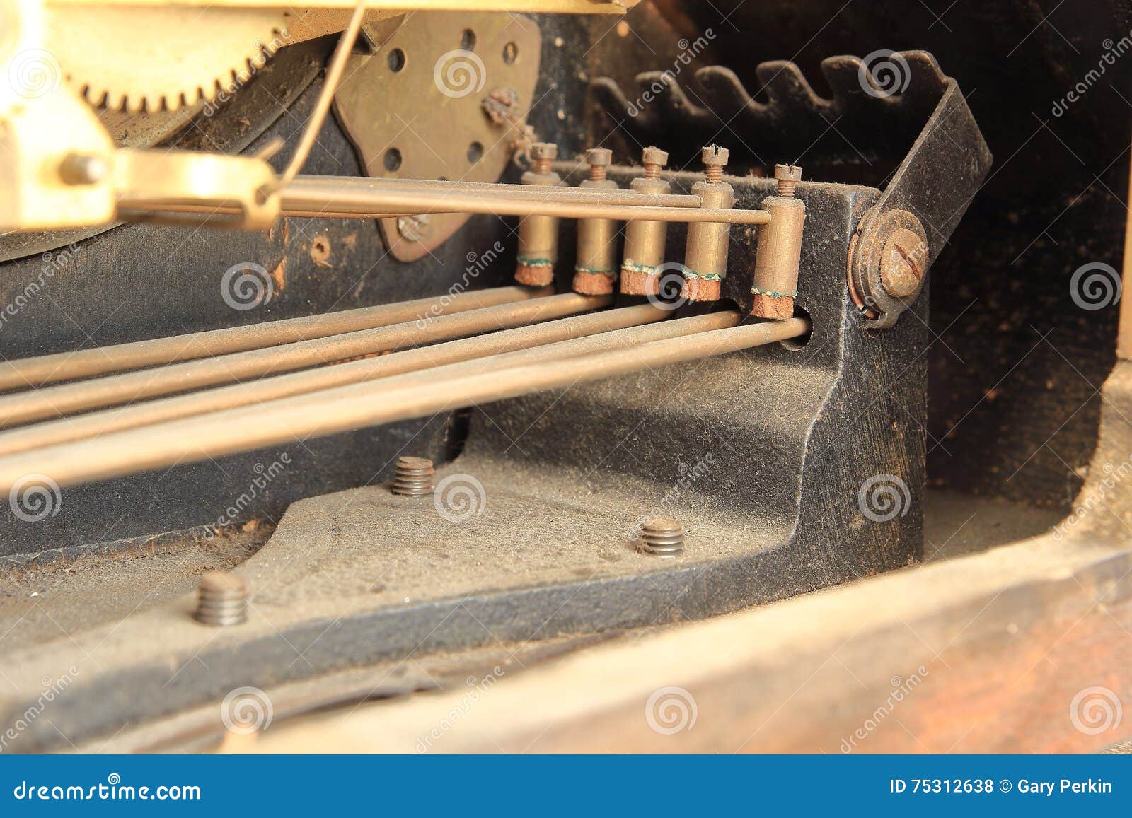 Brass Chime Hammers in an Antique Clock Stock Photo - Image of metal ...