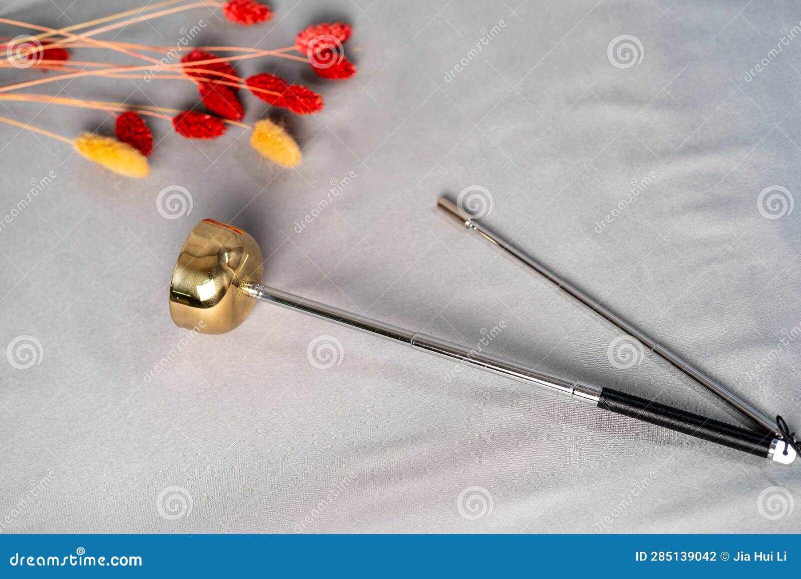 A Brass-Colored Extendable Buddhist Inverted Bell Stock Photo - Image ...