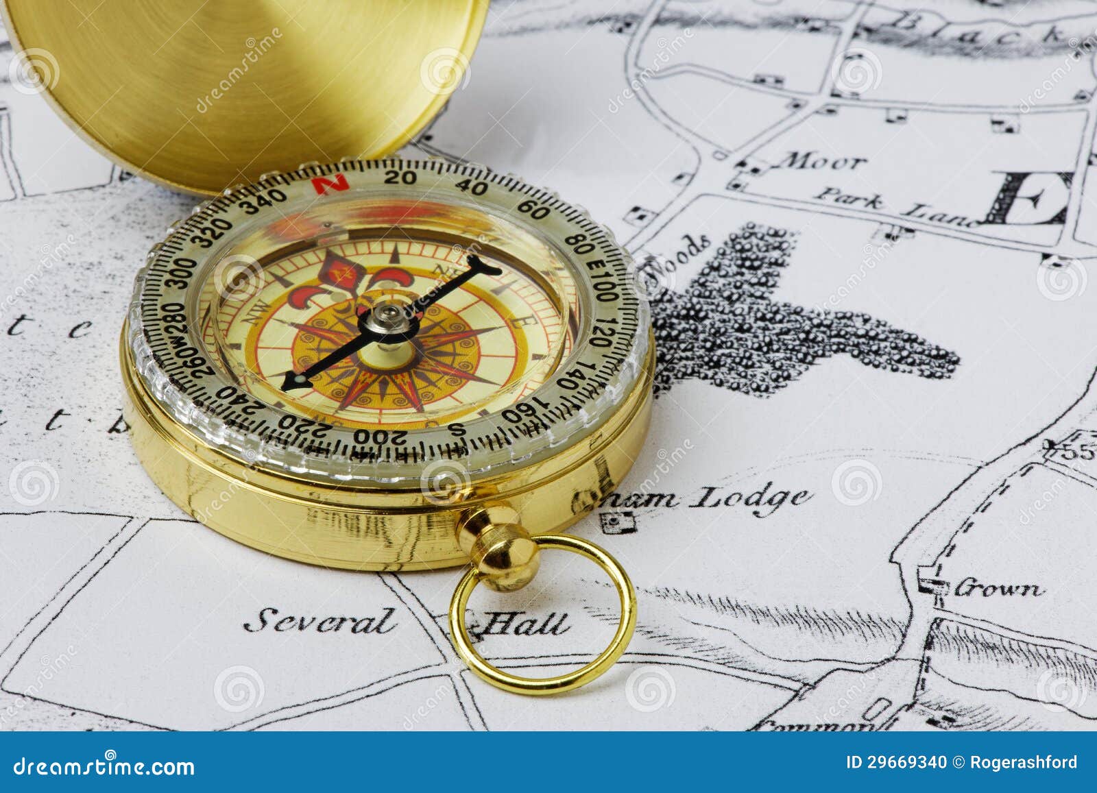 Brass Compass stock photo. Image of brass, discovery - 29669340