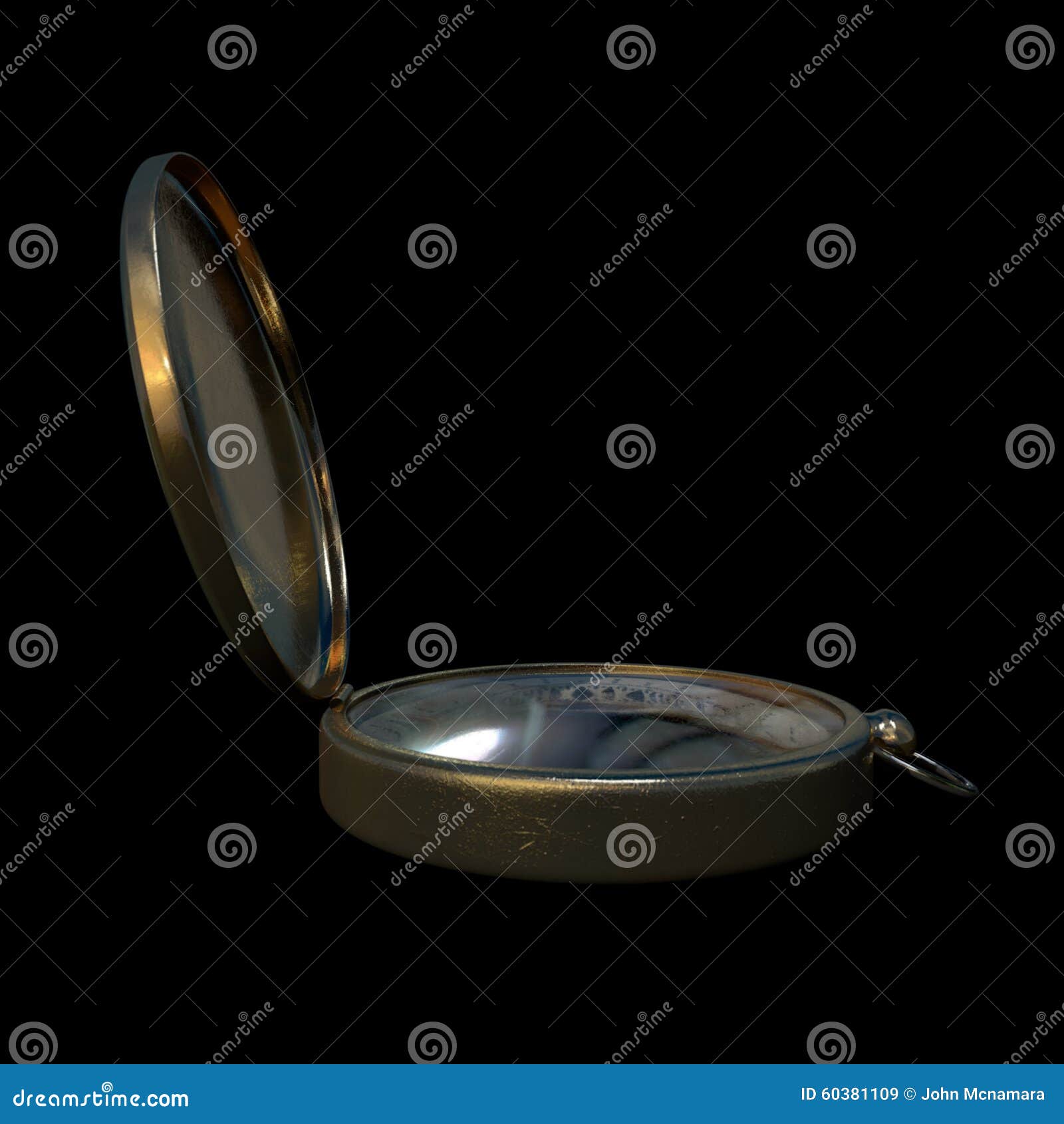 Brass Compass with Lid Open Stock Illustration - Illustration of ...