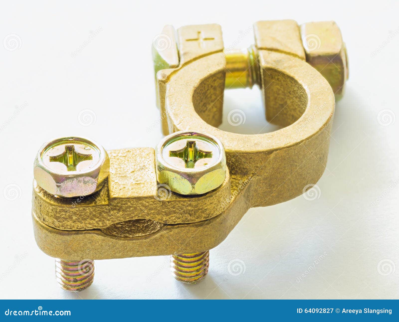 Brass Connector for Use in Electrical Connection Stock Image - Image of ...