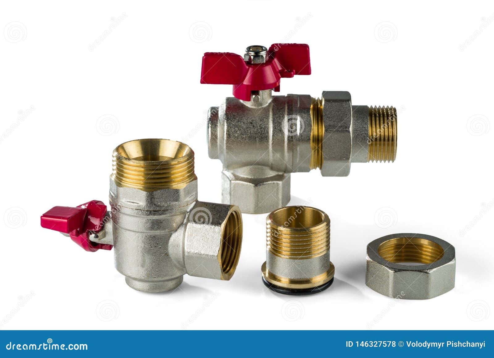 Brass Corner Ball Valve Assembly and Disassembly Stock Photo - Image of ...