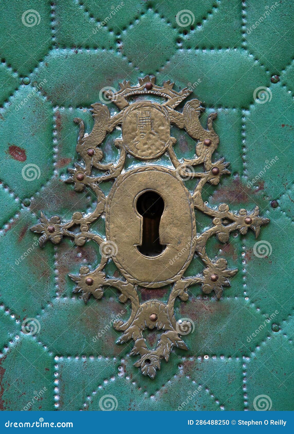 Brass Decorative Lock Faceplate Alicante Spain Editorial Image - Image ...