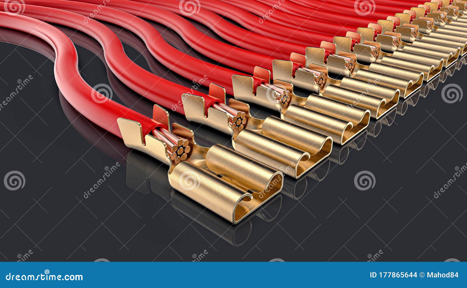 Brass Electrical Wire Connector. Template, Mockup. Stock Illustration ...