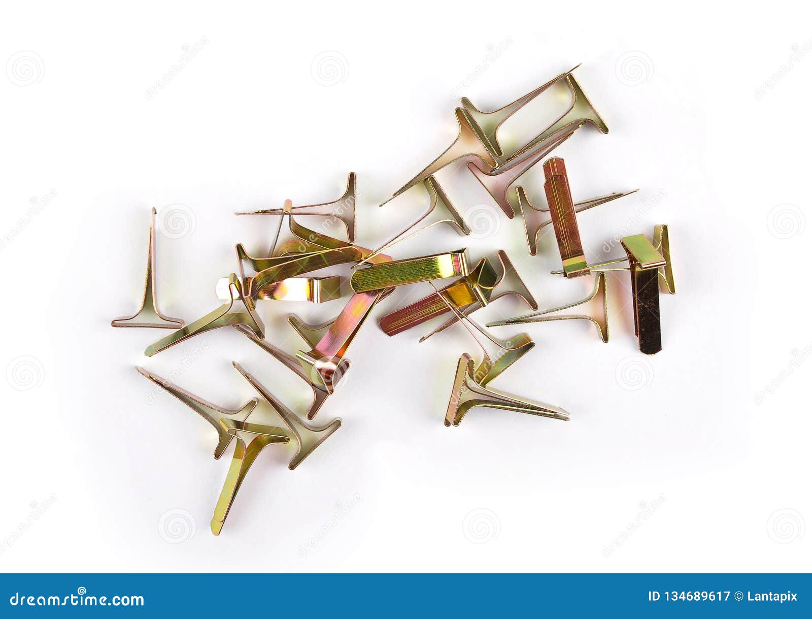 Brass Fastener on White Background Stock Image - Image of packing ...