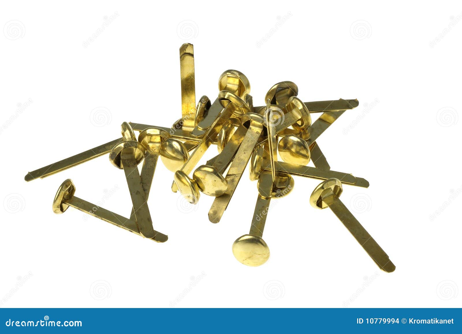 Brass fasteners stock photo. Image of gold, fasteners - 10779994