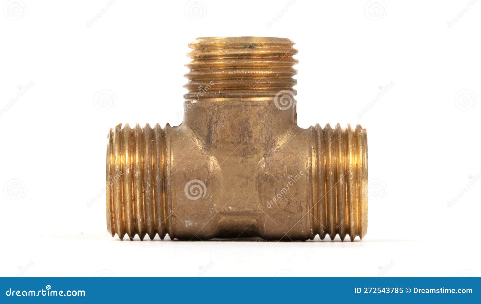 Brass Fitting for Plumbing Pipes, T Adapter Stock Image - Image of ...