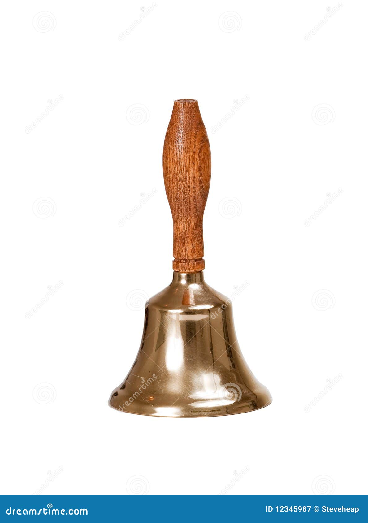 Brass Handbell with Wooden Handle Stock Image - Image of crier, call ...