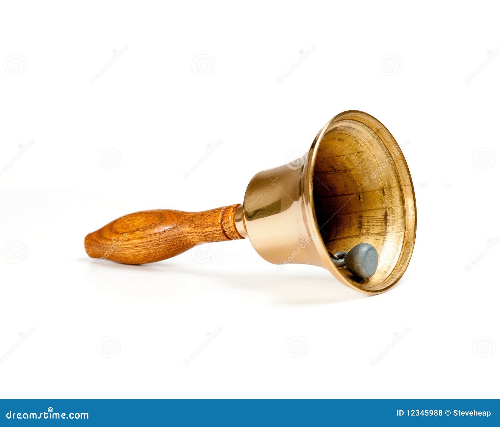Brass Handbell with Wooden Handle Stock Photo - Image of peel, brass ...
