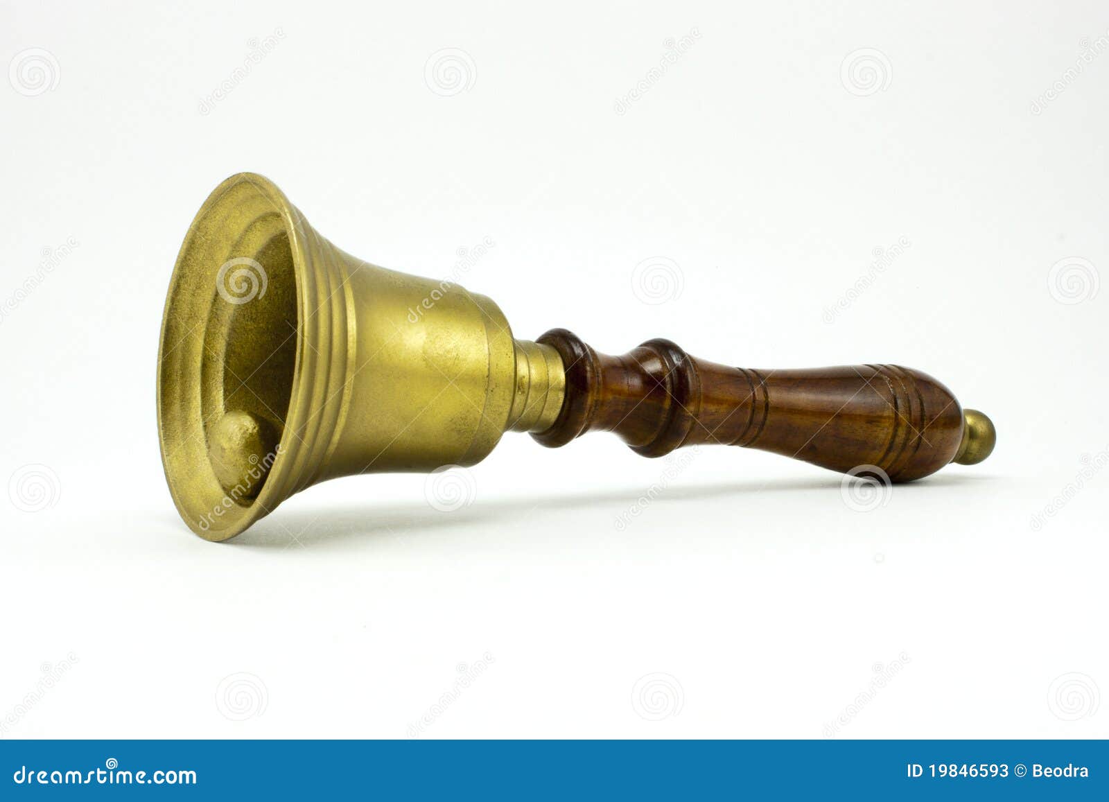 Brass Handbell with Wooden Handle Stock Image - Image of dinner ...