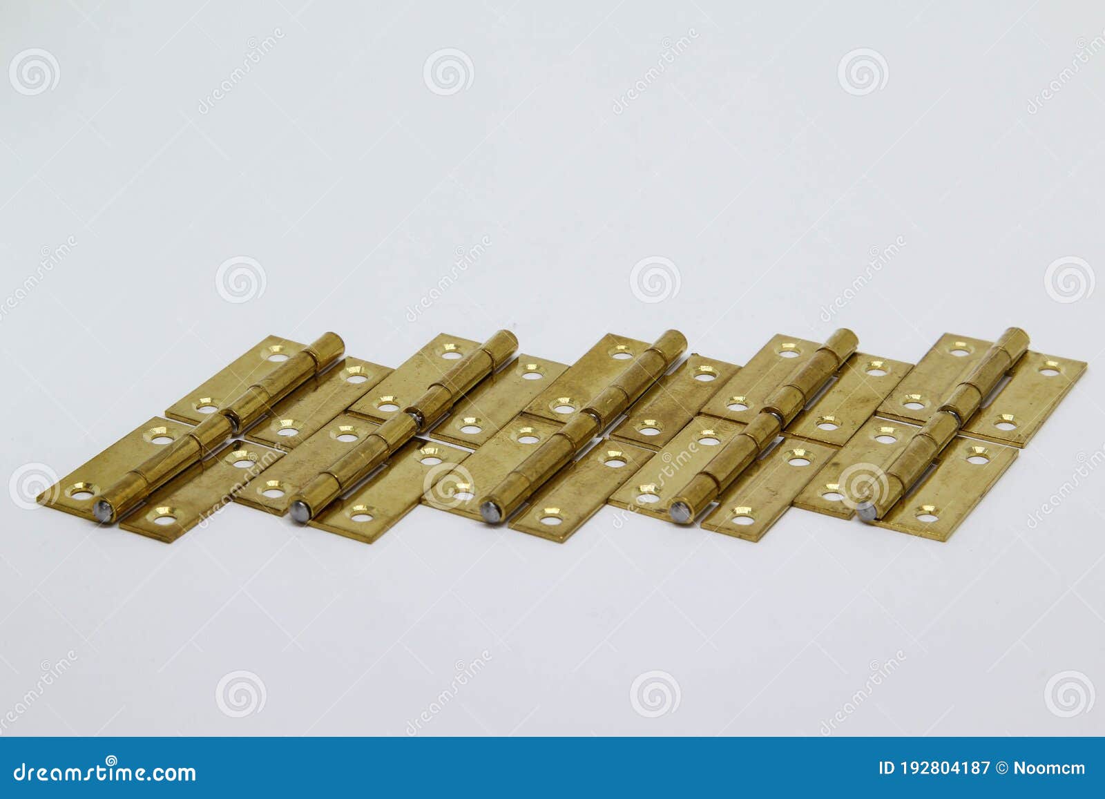 Brass Hinge on White Background Stock Image - Image of background, iron ...